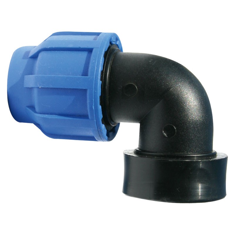 Coude 90° compression femelle polypropylene